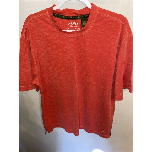 Orvis | Shirts | Orvis Fishing Shirt Mens Sz Medium Red Orange Tencel ...